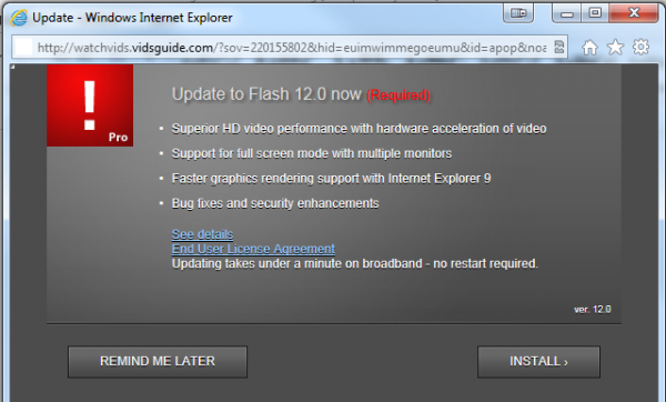 Fake adobe flash player update | Scam | Virus Alert | Pop up